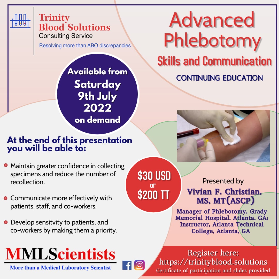 Advanced Phlebotomy Skills and Communications - Trinity Blood Solutions